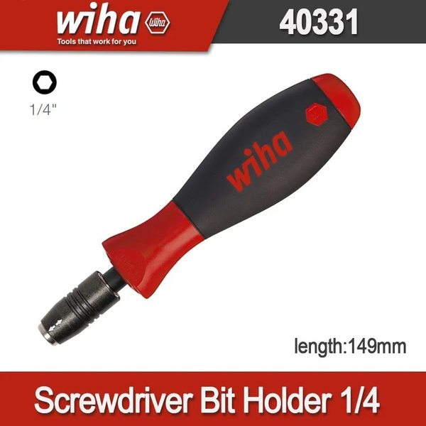 WIHA 40331 Ручка отвертки 1/4" с механической блокировкой Держатель ...
