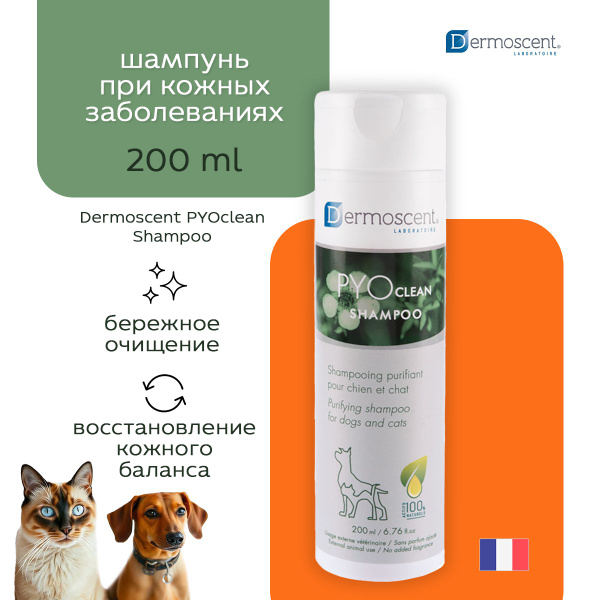 Очищающий шампунь при кожных заболеваниях у собак и кошек Dermoscent ...