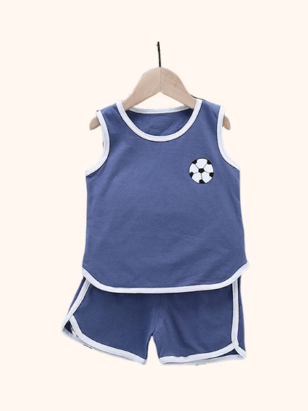 Комплект футболок Мальчики, Девочки BCATON молочно-голубой Без рукавов, размер 120 Хлопок ...