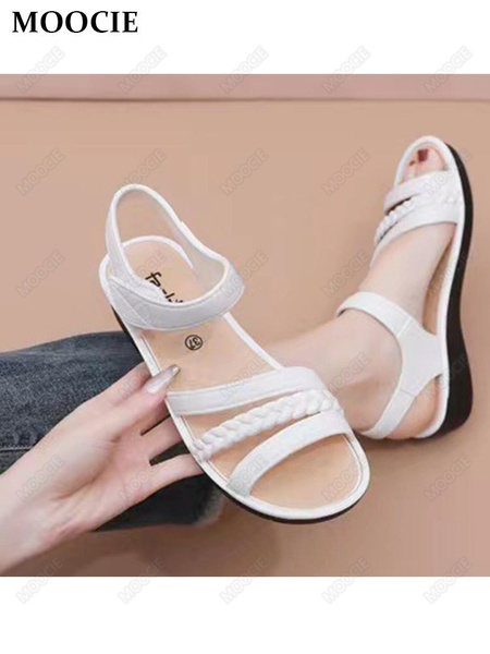 Босоножки Женский MOOCIE Без каблука ABS пластик, Искусственная кожа, размер 37 Толстая подошва ...