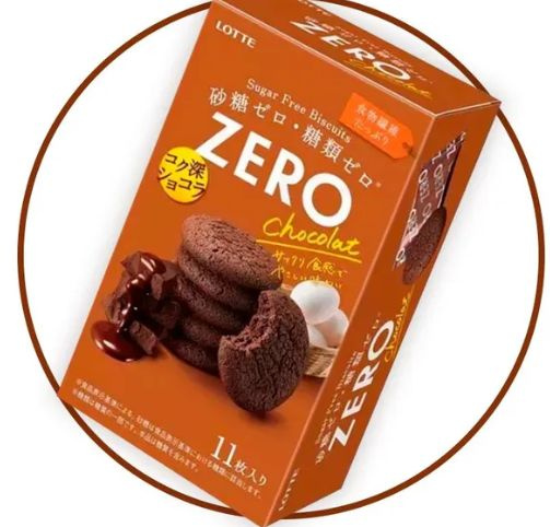 LOTTE Печенье бисквитное Zero Chocolat без сахара вкус шоколада, 11 ...