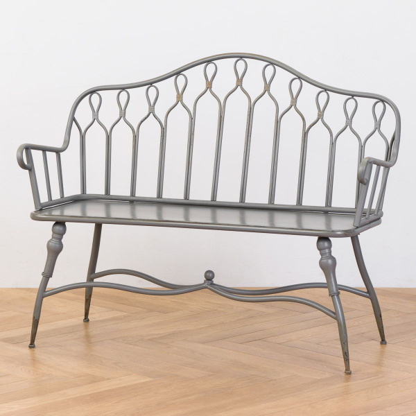 Банкетка Chehoma_Valery Metal Bench Grey Patina, Без обивки, 120х56х96 ...