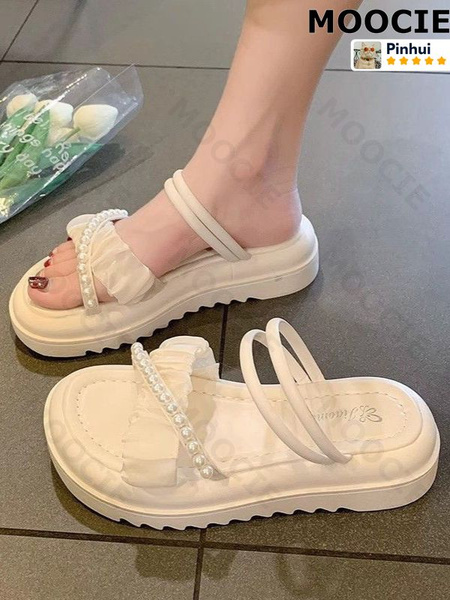 Босоножки Женский MOOCIE Без каблука, размер 36, 37 Круглый нос, Низкая модель Демисезон купить ...