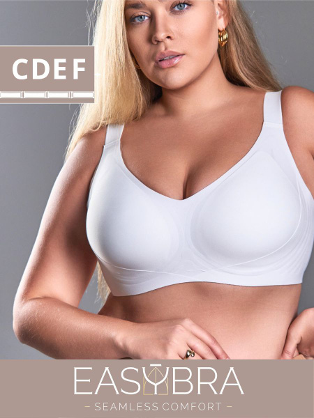 Бюстгальтер Женский EASY BRA без косточек, бесшовный, размер 95F, 100C кремово-белый, слоновая ...