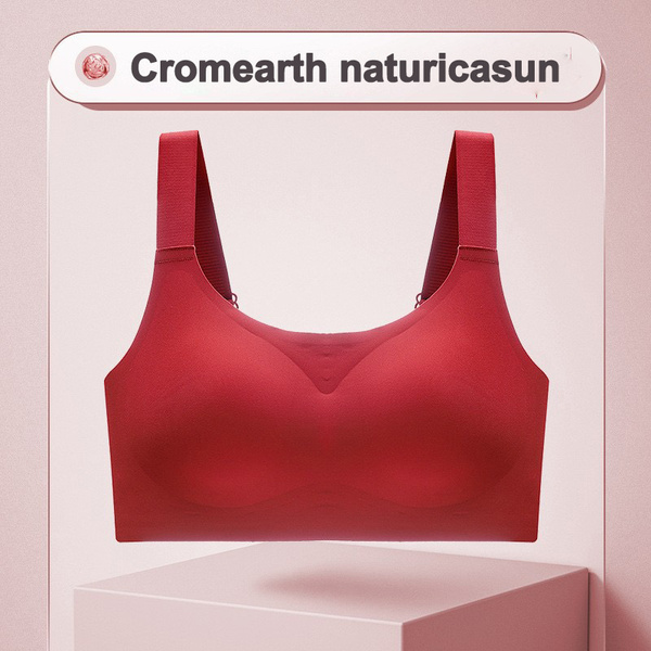 Бюстгальтер Женский CROMEARTH NATURICASUN без косточек, размер 95F, 100C бордовый Микрополиамид ...