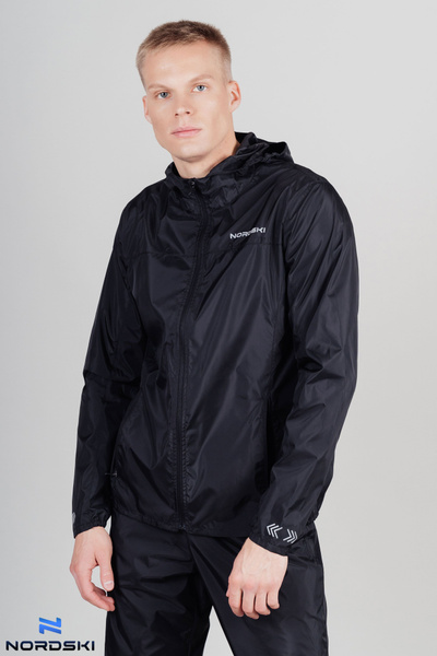 Куртка Мужской NORDSKI Карманы, Воротник зернистый черный Полиэстер, размер 46 Длинный Лето ...