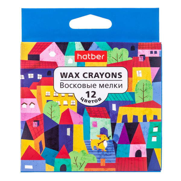 Мелки восковые Hatber 12 цветов Городок круглый корпус диаметр 8 мм купить на OZON по низкой ...