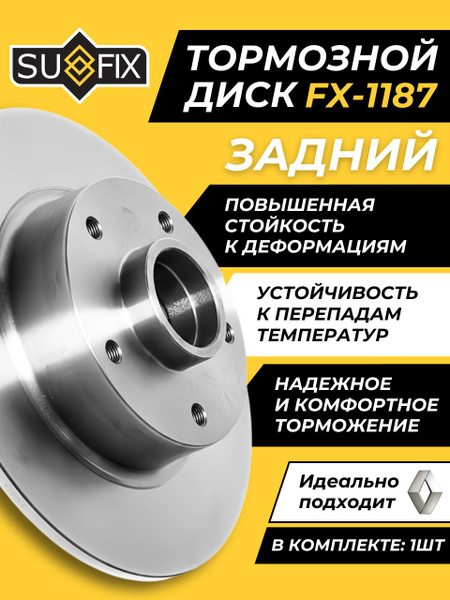 Диск Тормозной Рено Меган 3 Флюенс Задний FX-1187 OEM 432007595R купить ...