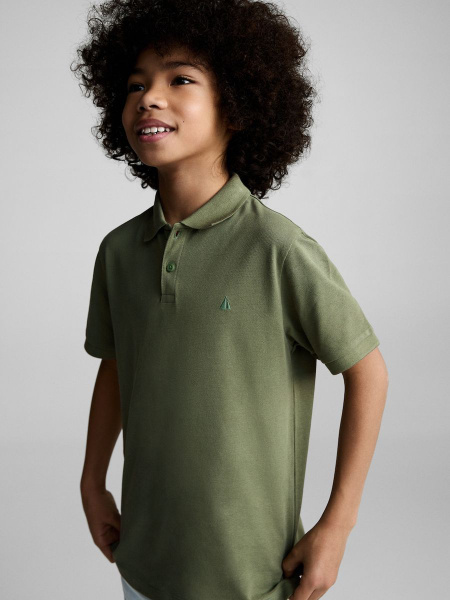 Поло Мальчики MANGO Kids зеленый, размер 152 Хлопок Бангладеш, рост 152 купить c доставкой на ...