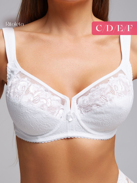 Бюстгальтер Женский Ritoleta с мягкой чашкой, мягкая чашка на каркасе, размер 95C белый Эластан ...