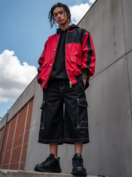 Шорты Мужской DLR&NN Повседневный черный, размер 40 Хлопок, Эластан оверсайз Средняя купить c ...