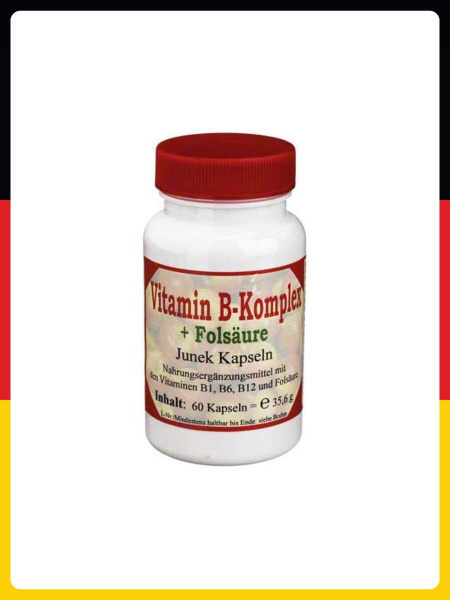 Пищевая добавка Vitamin B complex + folic acid Junek capsules, 60 ...