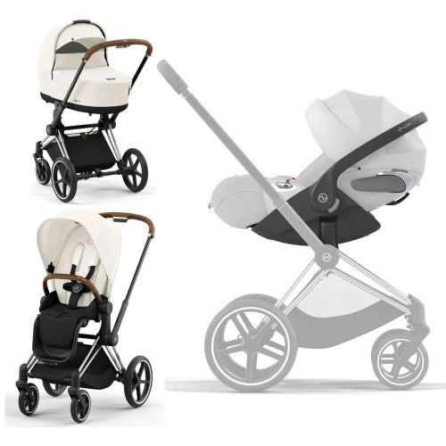Cybex Priam IV 3 в 1 цвет Off White шасси Chrome Brown c автокреслом ...