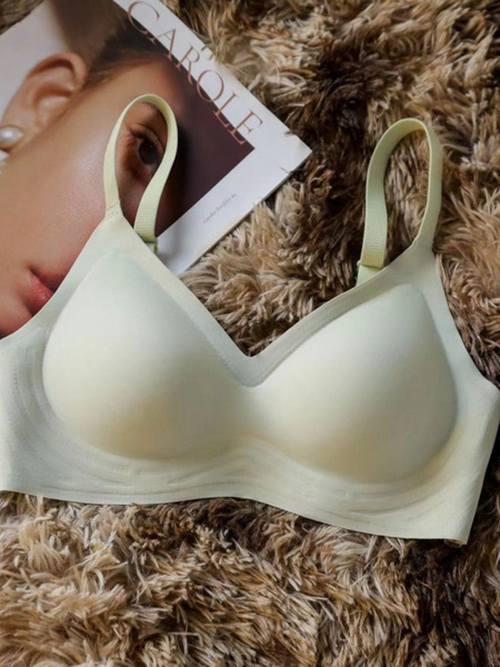 Бюстгальтер Женский бесшовный, бралетт, размер 80A, 80B пастельно-салатовый Полиамид, Эластан ...