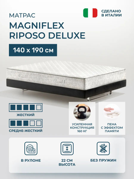 Матрас Magniflex Riposo Deluxe 190, Беспружинный, 140x190 см купить c доставкой на OZON по ...