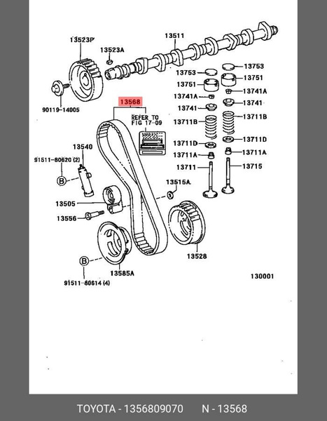 Ремень грм Toyota 13568-09070 купить на OZON по низкой цене (1539634748)