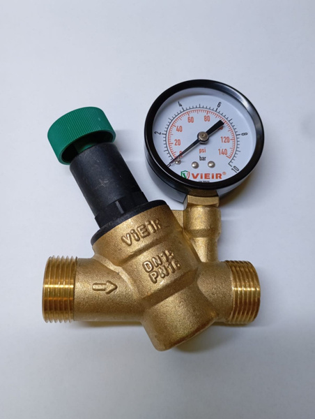 Редуктор давления VIEIR 1/2BP х 3/4HP мембранный с манометром купить на OZON по низкой цене ...