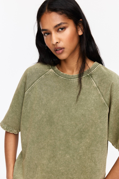 Толстовка Женский Pull&Bear хаки Хлопок, размер 42, 44 Пакистан купить c доставкой на OZON по ...