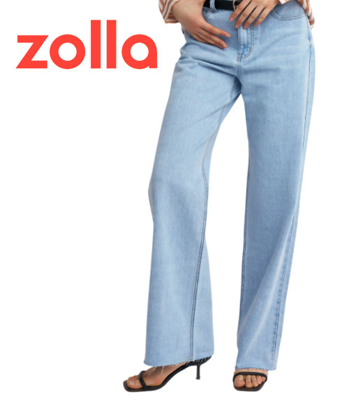 Джинсы Женский Zolla голубой Хлопок, Вискоза, размер 48, рост 164-176 Китай Лето купить c ...