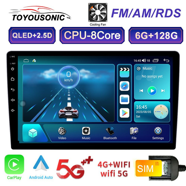 TOYOUSONIC Автомагнитола, диагональ: 9", 2 DIN, 6ГБ/128ГБ - купить с доставкой по выгодным ценам ...