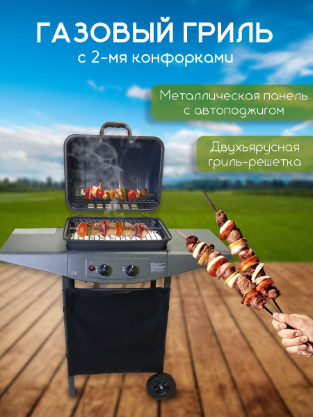 Газовый 2-х конфорочный гриль, барбекю, Victoria Home Deluxe - купить с ...