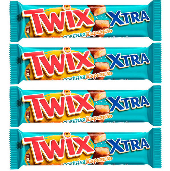 Шоколадный Батончик Twix Xtra Соленая карамель, 4 шт по 82 г - купить с доставкой по выгодным ...