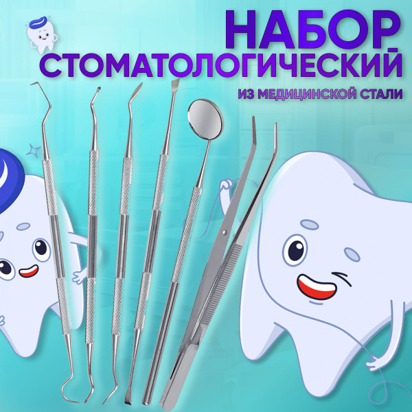 Набор стоматологических инструментов 6 шт в футляре - купить с ...