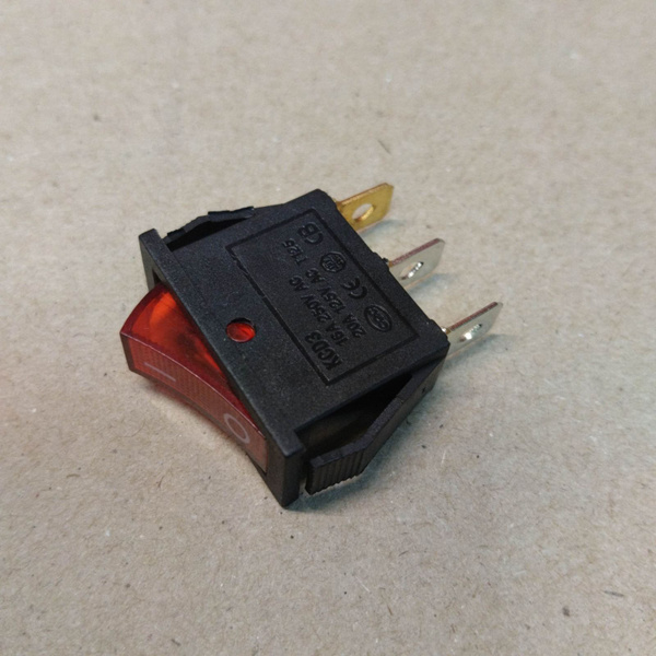 Переключатель одноклавишный с подсветкой KSD3 узкий 3-pin, 16A 250V ...