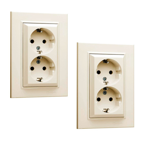 Розетка 2-я с/з Makel Karea кремовая 56010082 - 2шт. купить на OZON по низкой цене (1429978005)