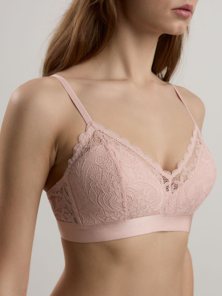 Бюстгальтер Женский Conte мягкая чашка без каркаса, размер 70B светло-розовый Полиамид Вечерний ...