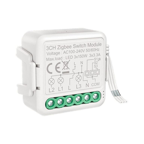 3CH Zigbee switch module Реле дистанционного управления (трехканальное ...