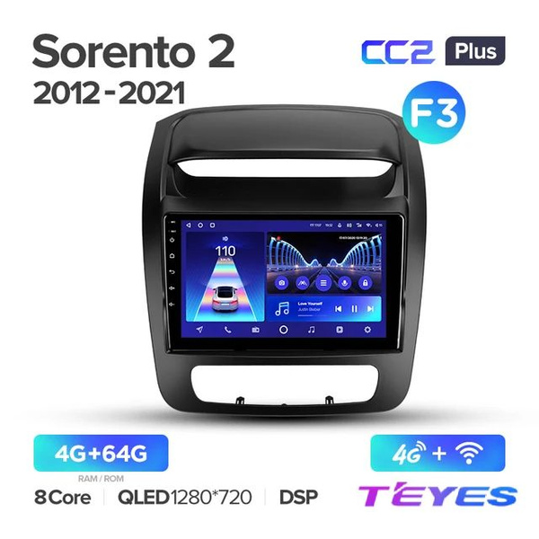 Магнитола Kia Sorento 2 II XM 2012-2021 (Комплектация F3) Teyes CC2+ 4/64GB, штатная магнитола ...