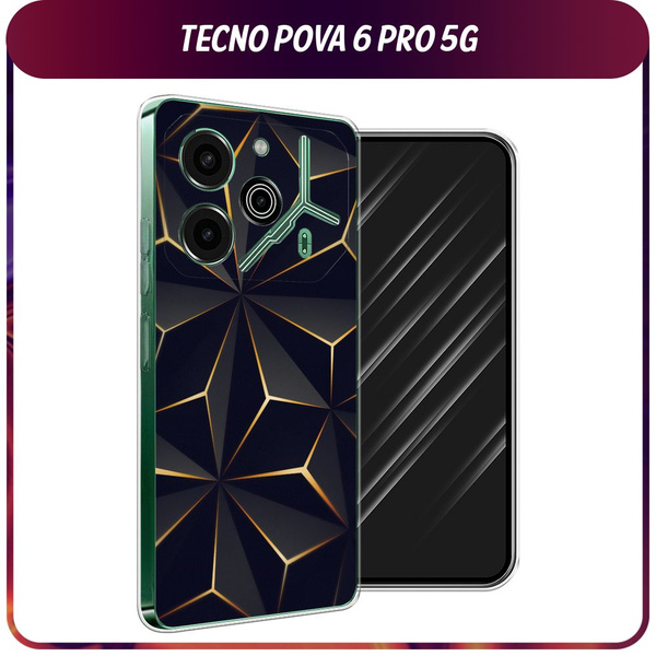 Силиконовый чехол на Tecno Pova 6 Pro 5G / Текно Пова 6 Про "Черные ...