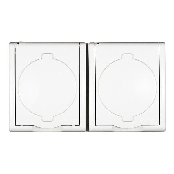 Розетка Simon 15 Aqua двойная 1594433-030 открытая установка белая с ...