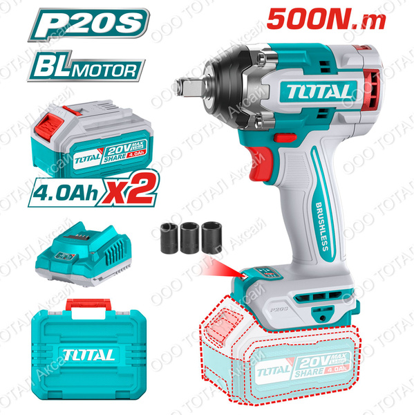 TIWLI2050 Аккумуляторный ударный гайковерт 1/2", 500 Нм, Li-Ion 20V 4 ...