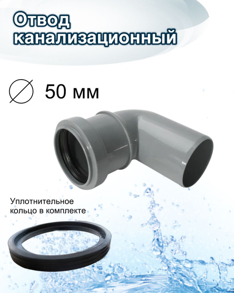Отвод канализационный сантехнический уголок пластиковый - купить с ...