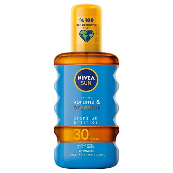 Nivea Sun SPF30 Солнцезащитное масло-спрей для защиты и загара 200 мл ...