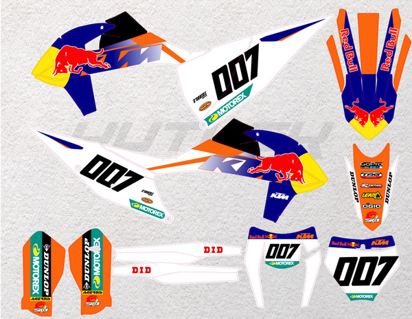 Графика на мотоцикл КТМ (2020-2023) Red bull (45) (толщина 650 мкм ...