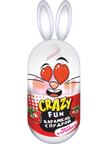 CRAZY FUN Карамель соска в виде кролика с пудрой, 30 шт по 4г - купить ...