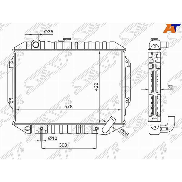 Радиатор охлаждения для Мицубиси Паджеро 2 1991-1997, Mitsubishi Pajero ...