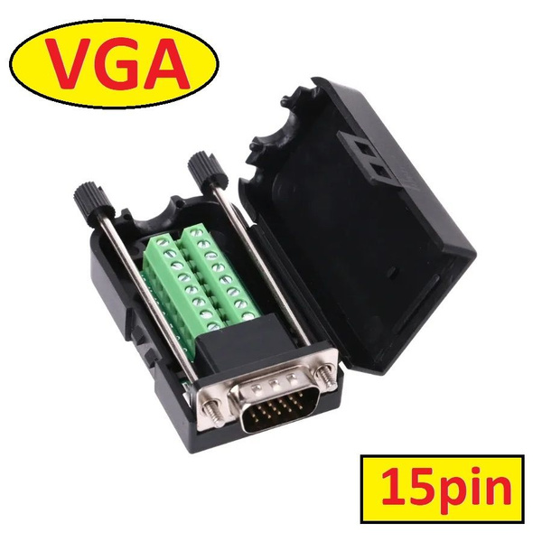 Разъем D-SUB VGA-15M-2 / вилка 15pin с клеммной колодкой 16pin (47415 ...