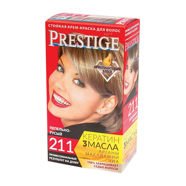 Стойкая крем-краска для волос ПЕПЕЛЬНО-РУСЫЙ 211 VIPS PRESTIGE - купить ...