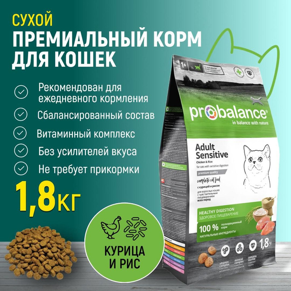 Сухой корм для кошек котов Probalance Sensitive, чувствительное ...