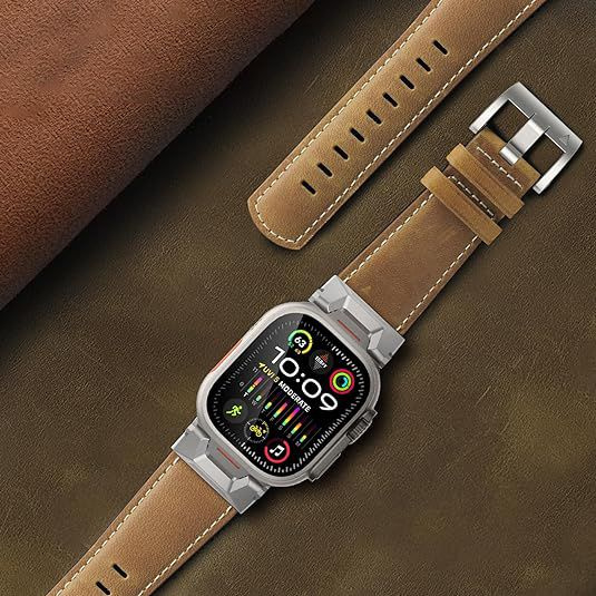 Кожаный ремешок, подходит для Apple Watch 1 2 3 4 5 6 7 SE Ultra 2 ...