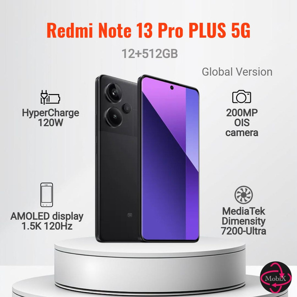 Смартфон Xiaomi Note 13 Pro Plus 512 ГБ 12 ГБ Черный 6,67 OLED/AMOLED ...