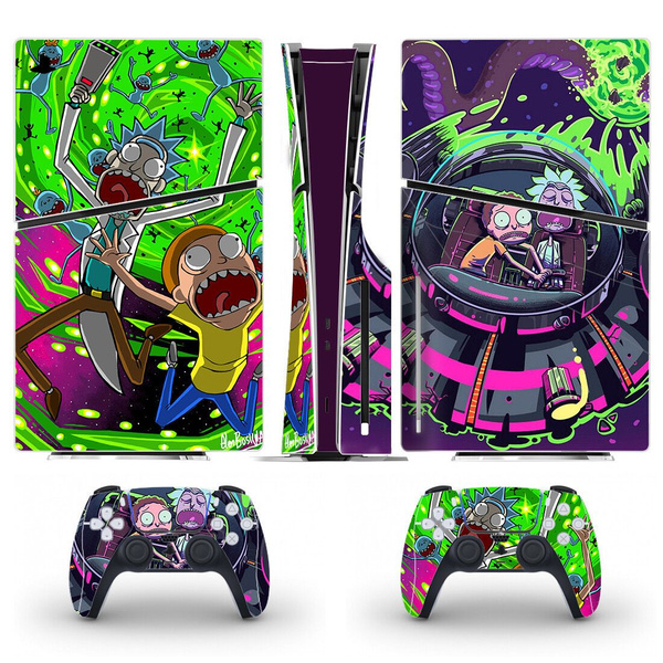 Наклейка PS5 Slim Rick and Morty виниловая защитная на игровую консоль ...