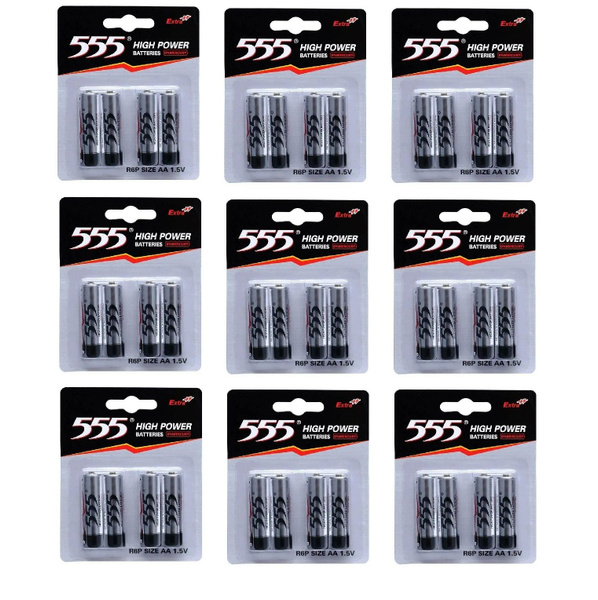 555 Элементы питания AA, солевые R6P, 4 шт/уп, 9 уп - купить с доставкой по выгодным ценам в ...