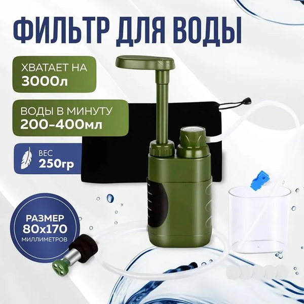Фильтр для воды походный, портативный инструмент для очистки и ...
