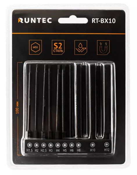 Набор бит Runtec HEX 10 предметов купить на OZON по низкой цене ...