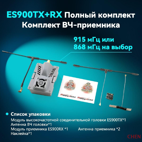Высокочастотный модуль Happymodel ELRS Micro ES900TX 915MHz + приемник ...